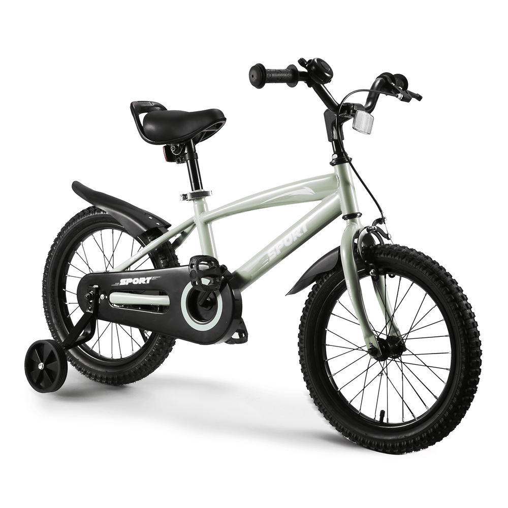 Naipo Kid Bike 14" Gray Training Wheels Handbrake & Coaster Brake
