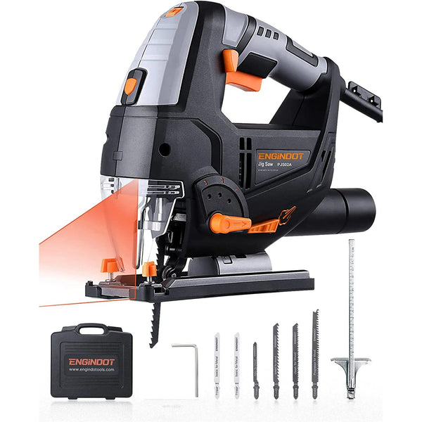 ENGiNDOT 6.7 Amp 800W Jigsaw, 6 Variable Speed Jig Saw, Laser & LED, 4 ...
