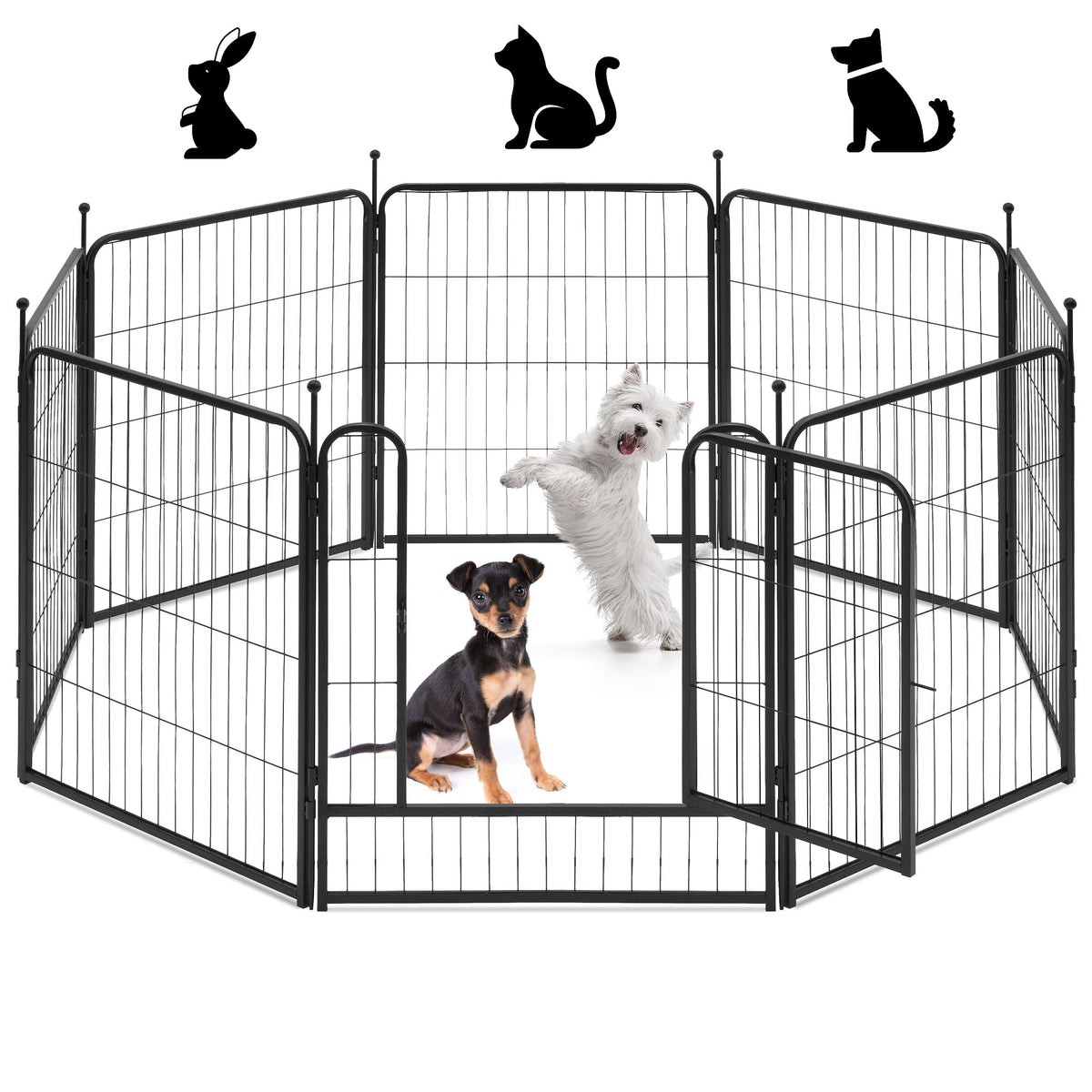 Naipo Dog Playpen Indoor, 8 Panel 32" Heavy Duty Dog Fence, Puppy Play