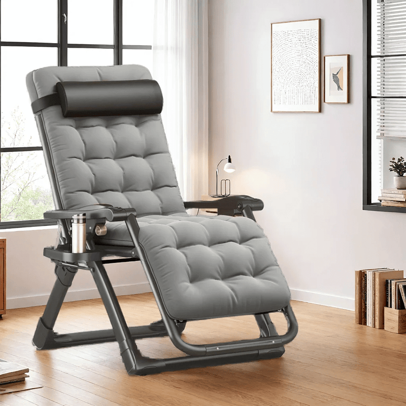 Naipo Zero Gravity Chair, Outdoor Foldable Padded Lounge Chair Recline