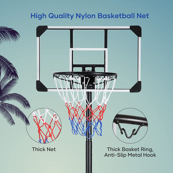 28”Basketball Hoop Basketball Goal 5.8ft-7ft Height Adjustable Basketb ...