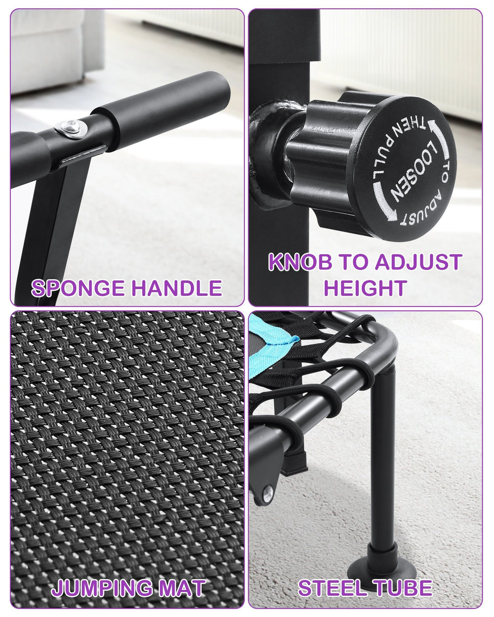 MaxKare 50" Spring-less Fitness Trampoline Hexagon Exercise Rebounder ...