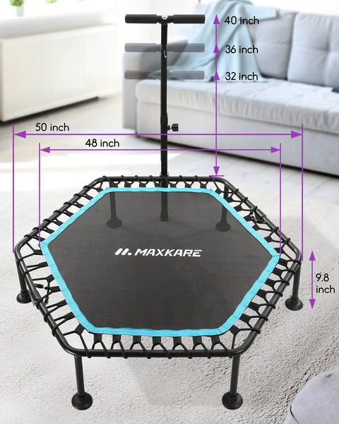 MaxKare 50" Spring-less Fitness Trampoline Hexagon Exercise Rebounder ...