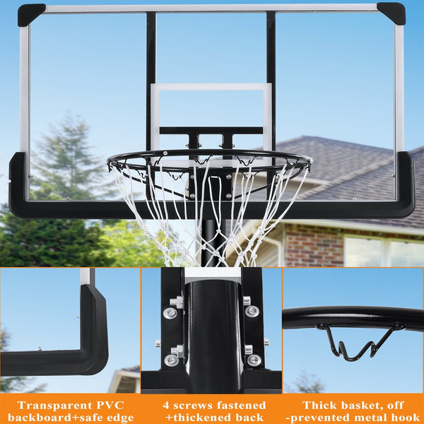 Basketball Hoop Adjustable 7ft 6in - 10ft with Portable Wheels for Kids ...