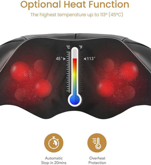 Naipo MGS-150DC Neck and Shoulder Massager, 3D Deep Tissue Kneading Sh