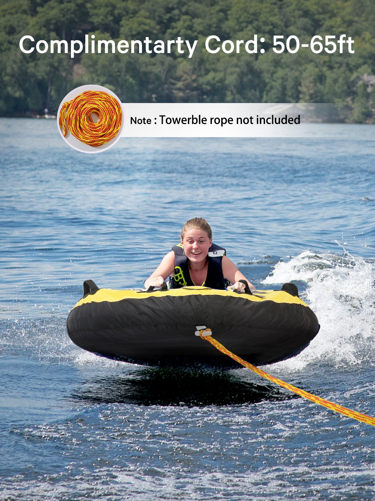 Towable Tube for Boating Inflatable Towable Tube for 1-2 Person, Have ...